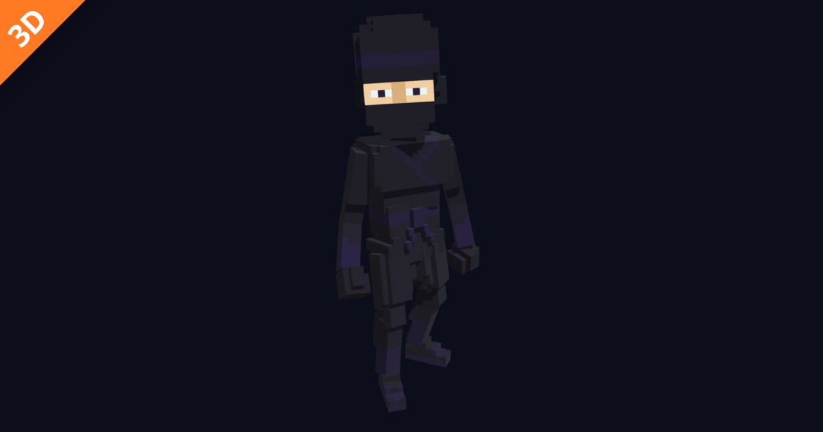3D Voxel Model - Ninja Character | 3D Humanoids | Unity Asset Store