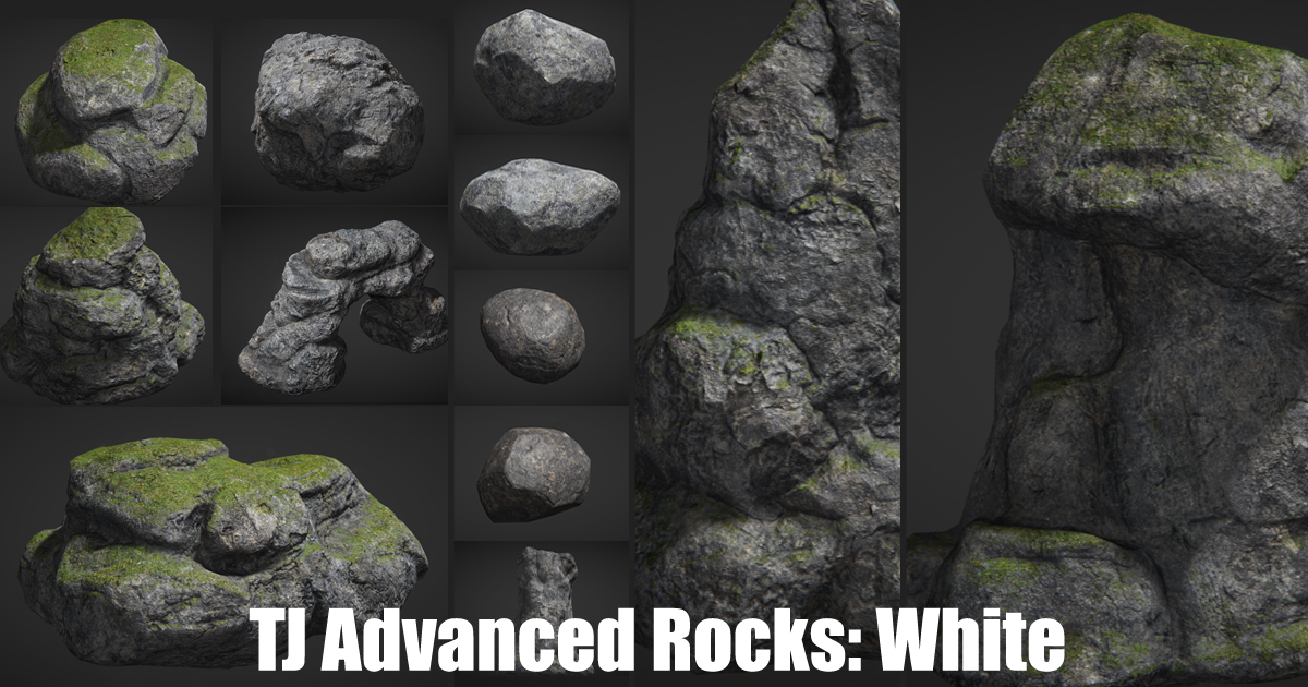 TJ Advanced Rocks: White | 3D Props | Unity Asset Store