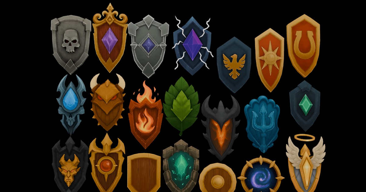 Stylized Shield Pack - 21 Low Poly Fantasy Weapon | Hand-Painted ...