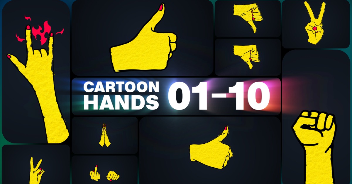 Cartoon Hands 01-10 | 2D Textures & Materials | Unity Asset Store