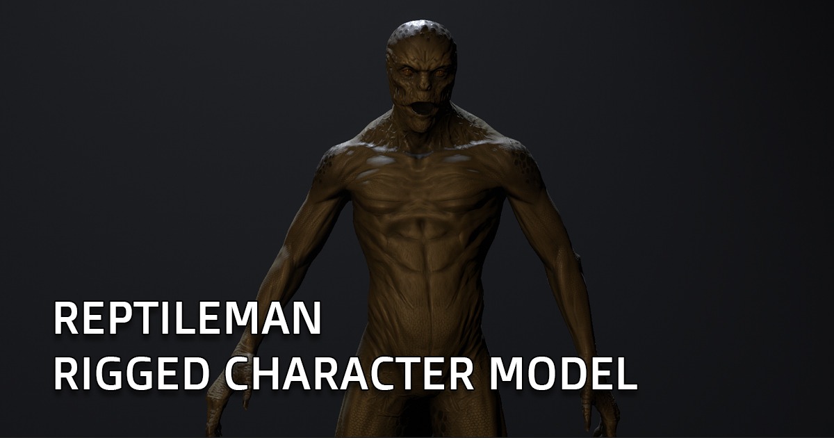 Reptileman HD Creature Model - Rigged | 3D Characters | Unity Asset Store