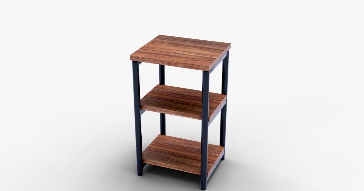 Wooden Shelf Unit – Compact 3-Tier Design | 3D Furniture | Unity Asset ...