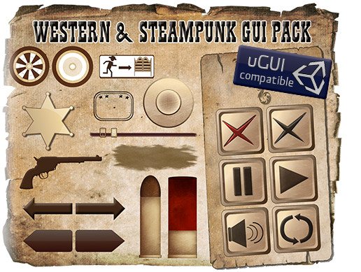 Western & Steampunk GUI | 2D GUI | Unity Asset Store