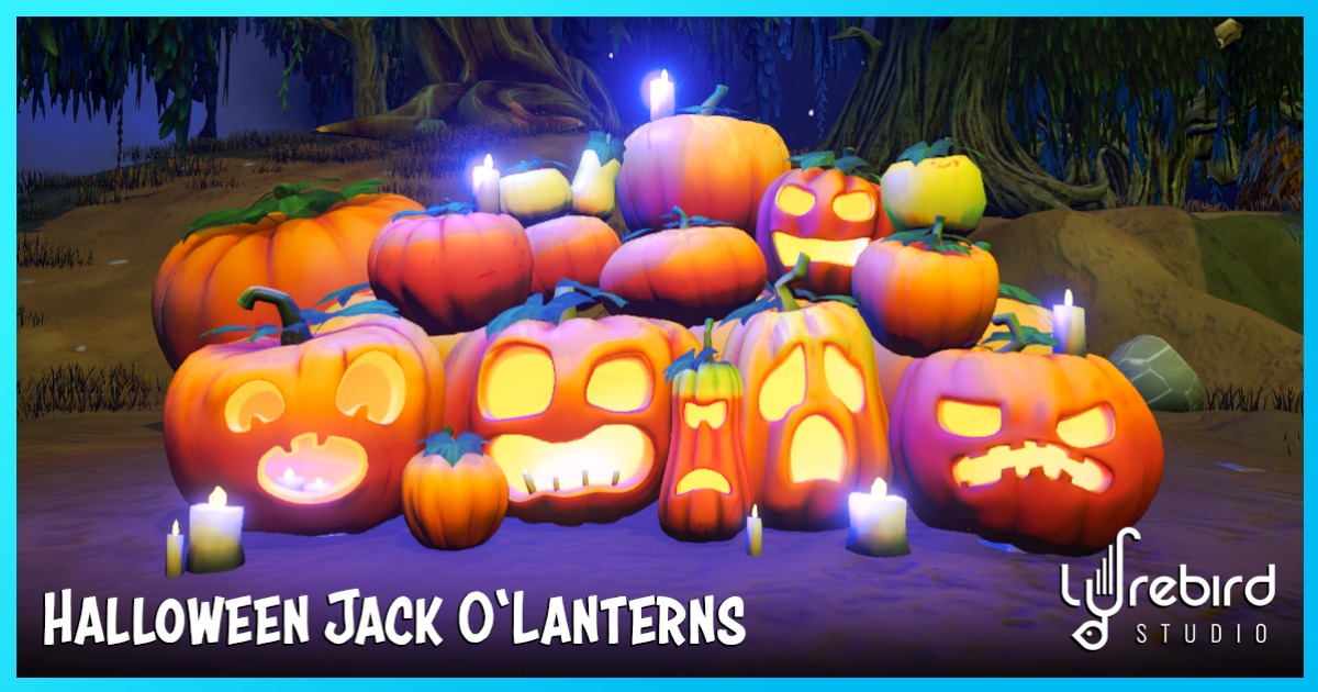 Stylized Halloween Jack O'Lanterns and Pumpkins | 3D Environments ...