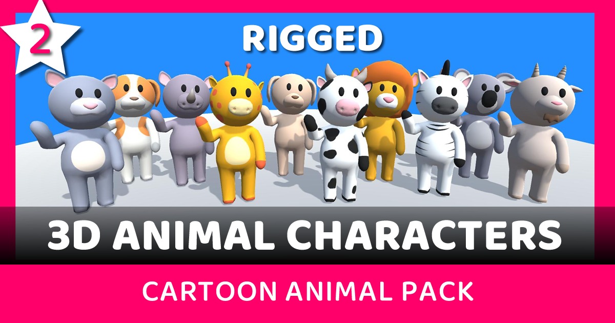 Lowpoly Animal Characters - Humanoid Animals - 2 | 3D Animals | Unity ...