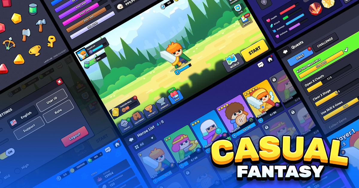 GUI - Casual Fantasy | 2D GUI | Unity Asset Store