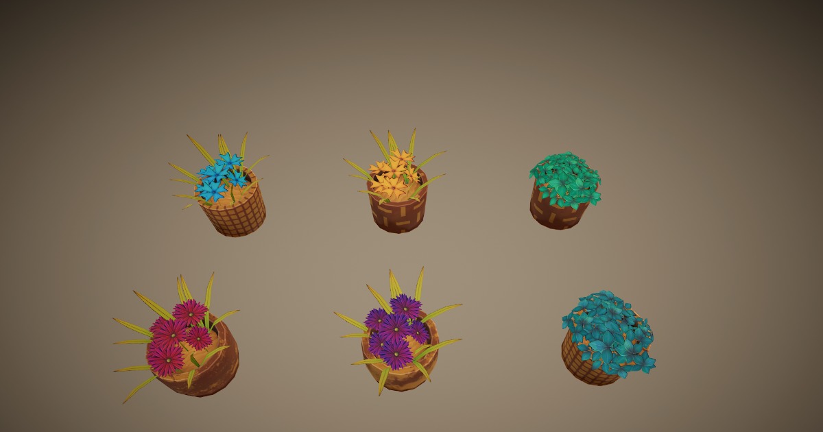 Stylized Plants in Pots | 3D Flowers | Unity Asset Store