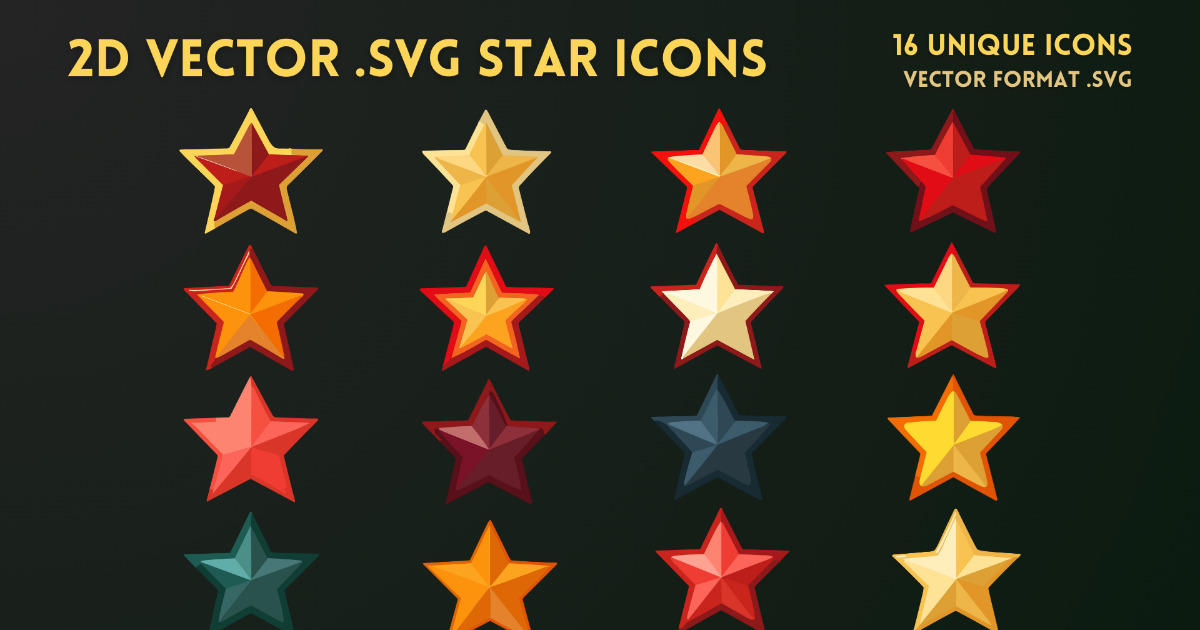 2D VECTOR .SVG STAR ICONS | 2D Icons | Unity Asset Store