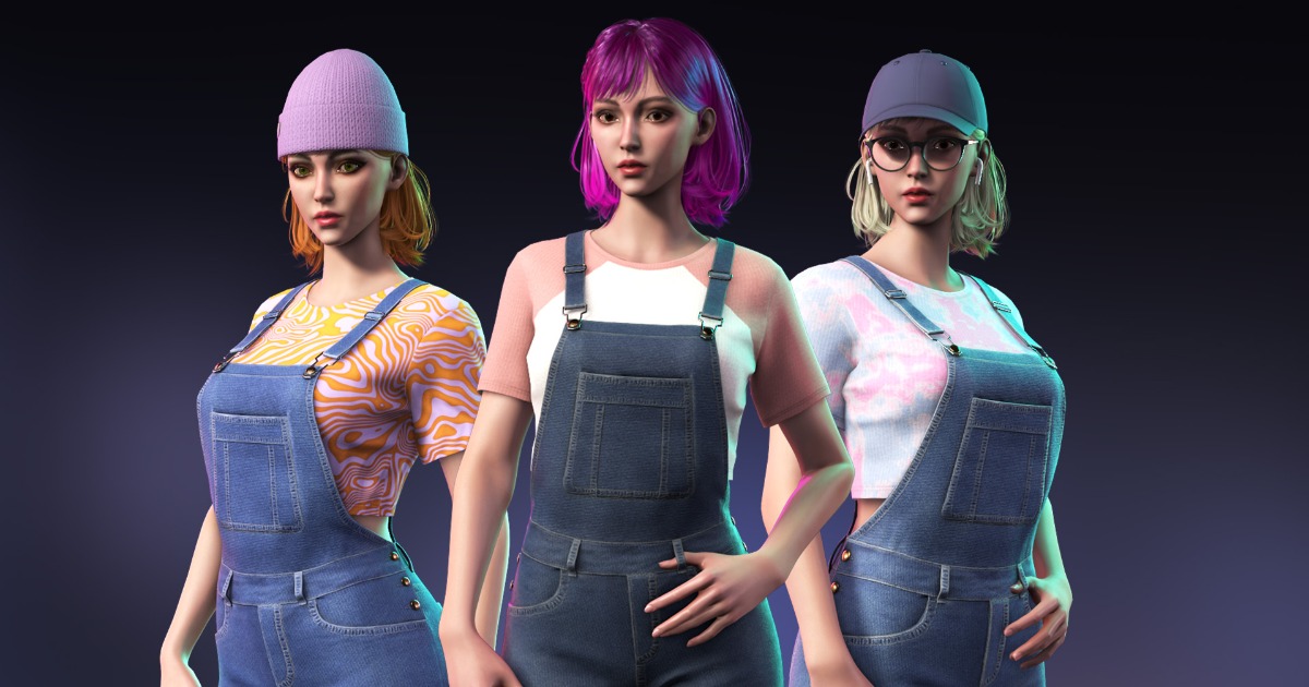 Streetwear Girl 2 (5) - Casual Wear Girls Pack 2 | Characters | Unity ...