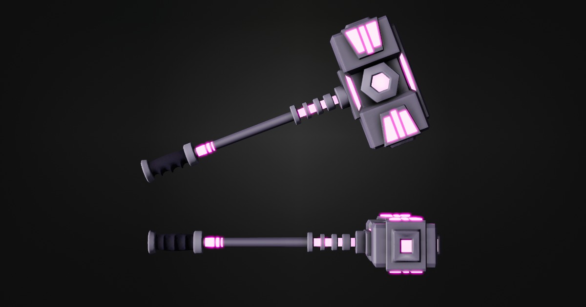 Neon Cyber Weapon Pack - War Hammer | 3D Weapons | Unity Asset Store