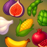 Fresh Produce Icons – Fruits, Vegetables & Herbs in 2D Cartoon Style