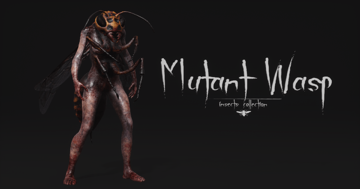 Mutant Wasp - Horror Insects Collection | Characters | Unity Asset Store
