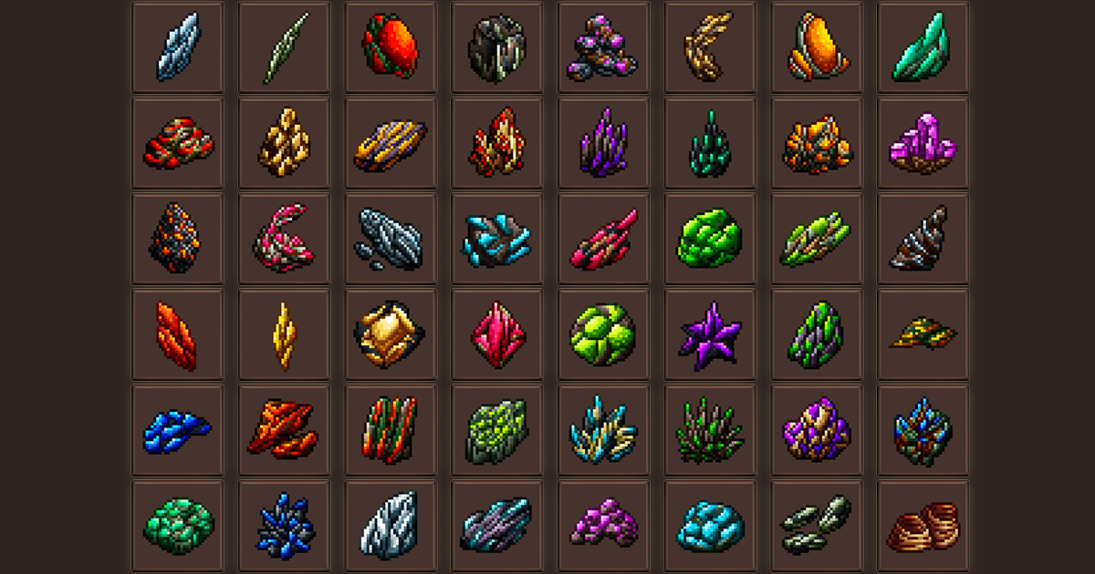 Free Minerals Pixel Art Icons | 2D Icons | Unity Asset Store
