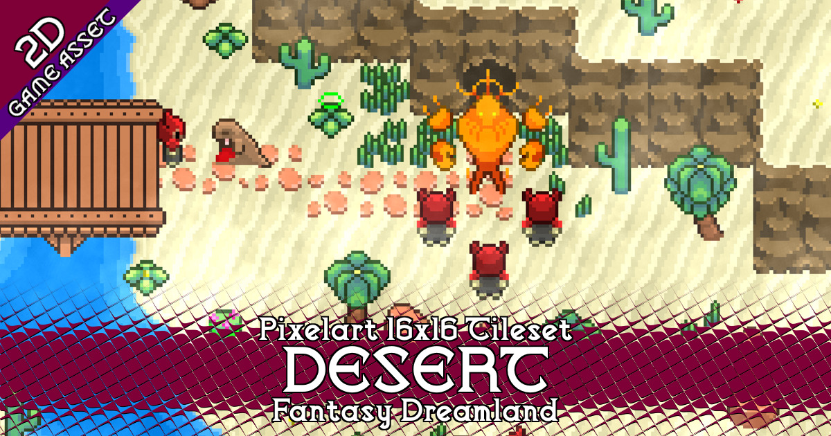 2D TopDown Desert Tileset - Fantasy Dreamland | 2D Environments | Unity ...