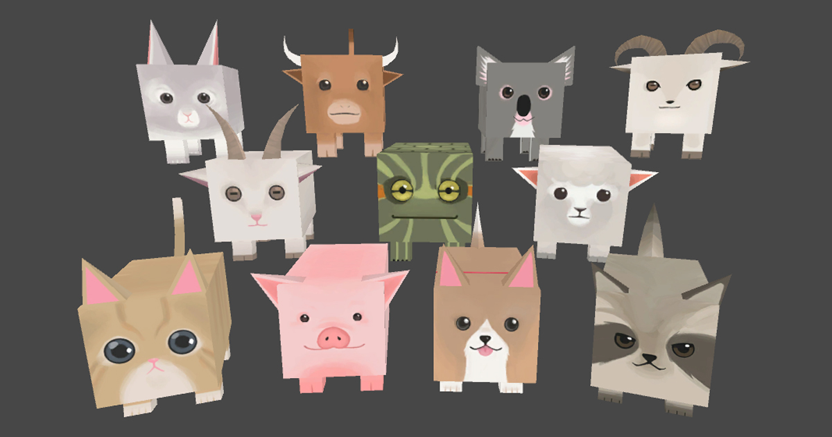 Cube-Animal_Pack 1-2 | 3D Characters | Unity Asset Store
