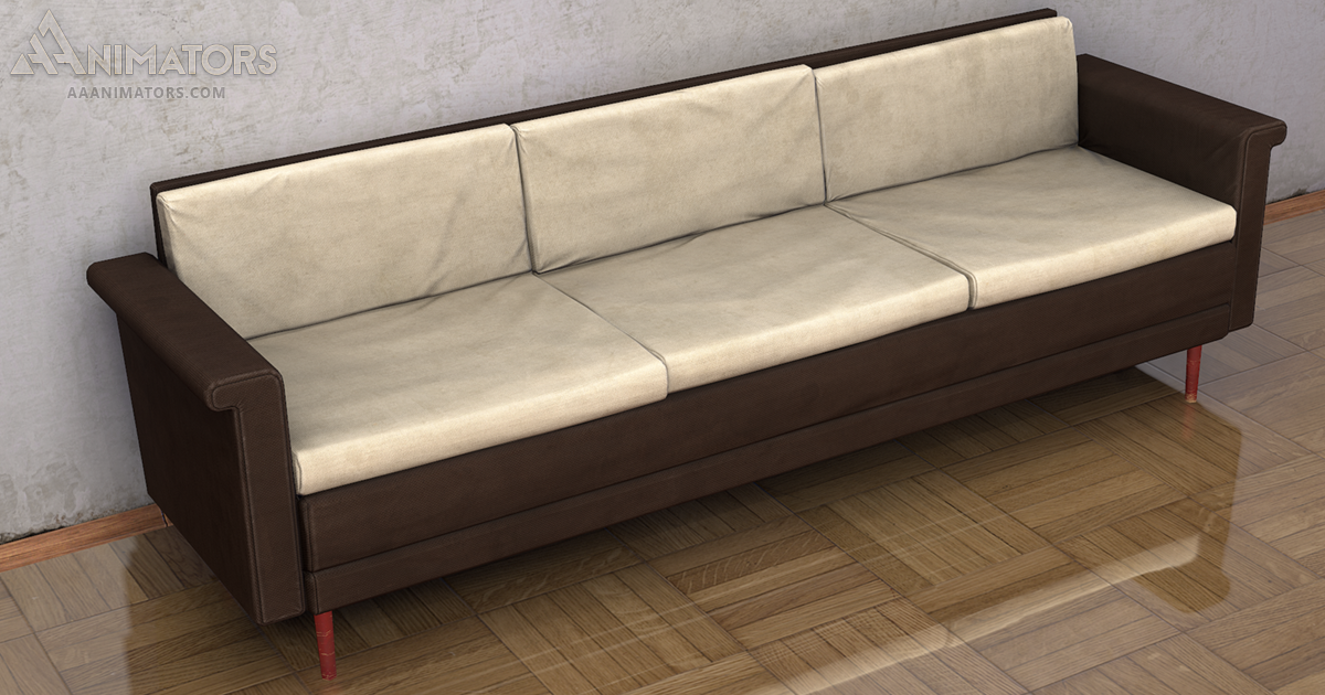 Low Poly Sofa 02 | 3D Furniture | Unity Asset Store