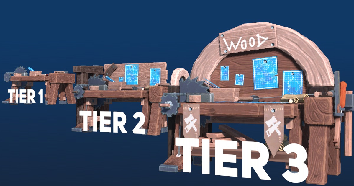 Stylized Wood Workbench & Icons | 3D Furniture | Unity Asset Store
