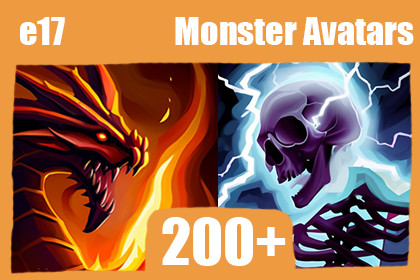 e17 Fantasy Hand-Painted Monster Avatars | Game Content Shopper – Unity ...