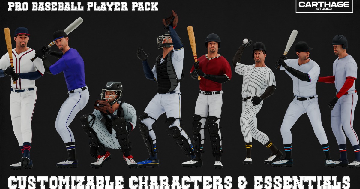 Pro Baseball Player Pack: Customizable Characters & Essentials | Characters | Unity Asset Store