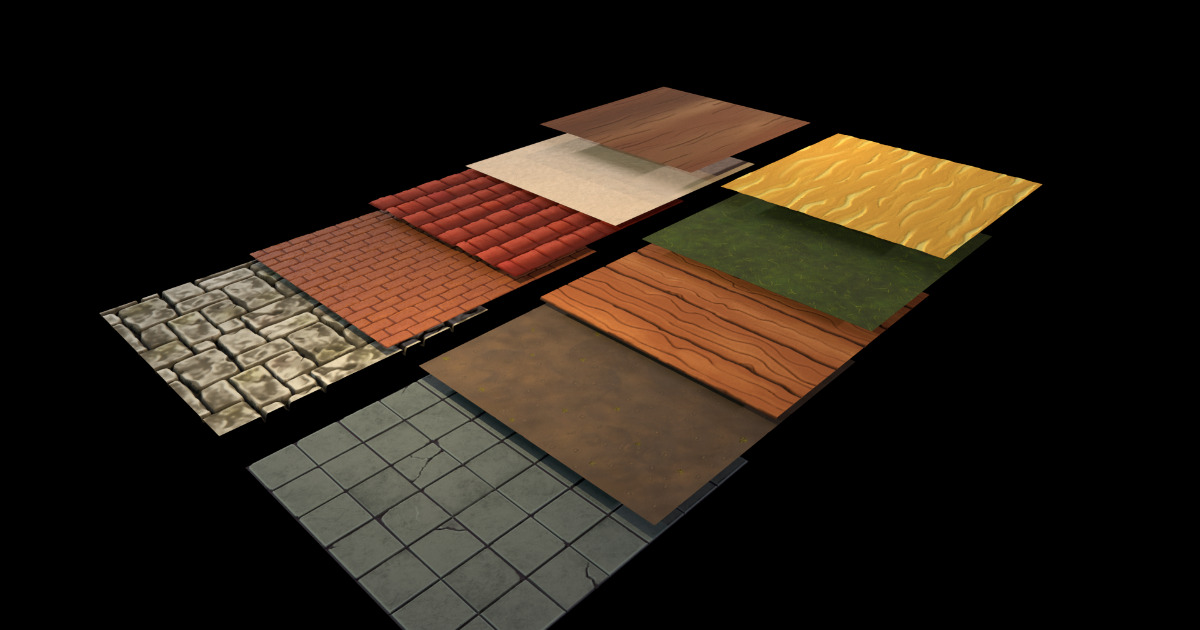 3D kit hand-painted stylized PBR Materials | 2D Textures & Materials ...