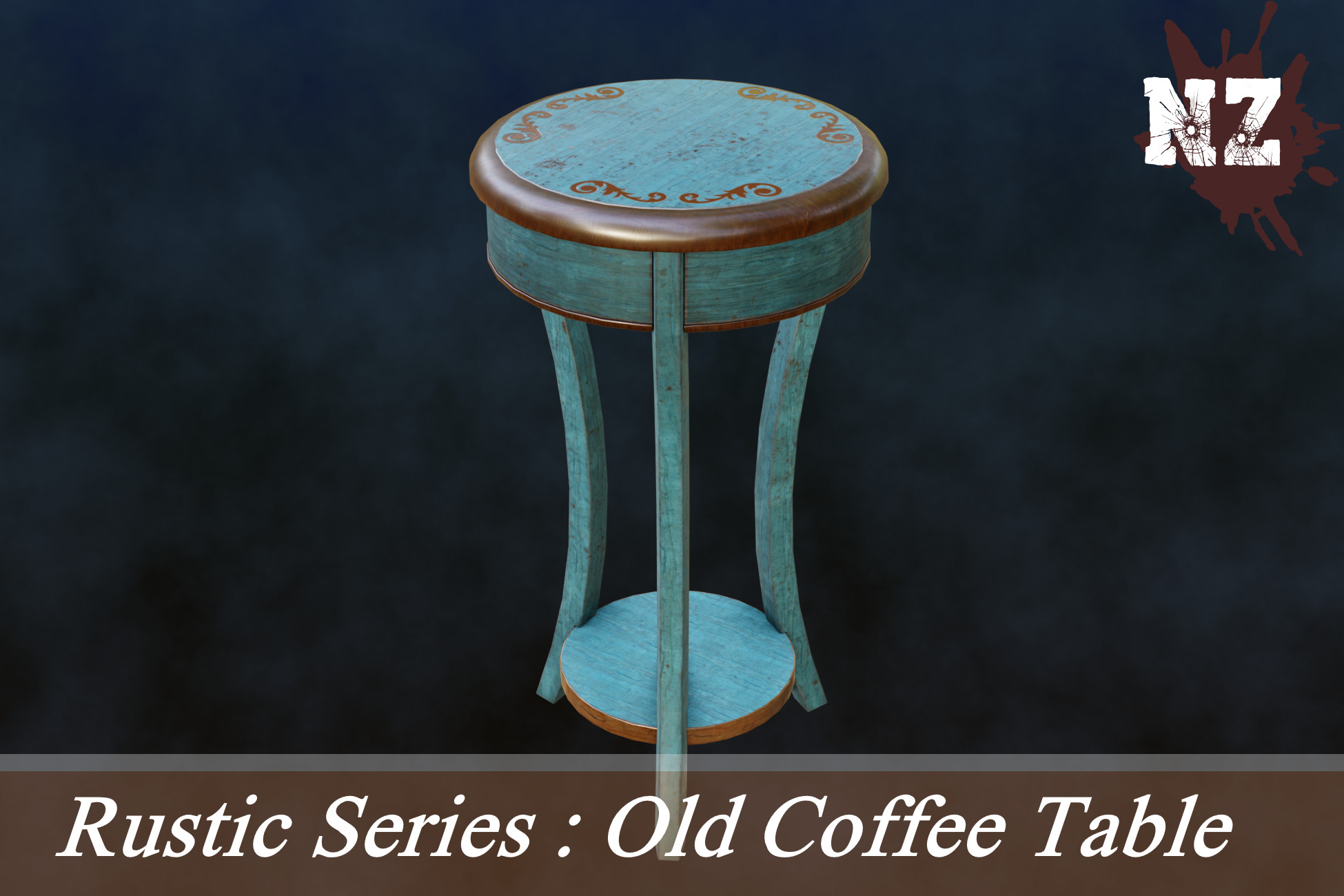 Rustic Series : Old Coffee Table (BuiltIn Support) | 3D Furniture ...