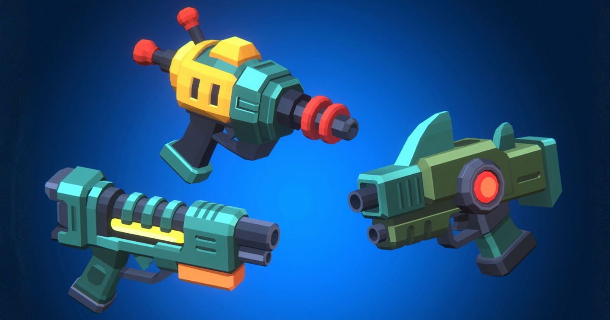 FREE Demo: Low Poly Sci-Fi Blaster 1 - Retro Style Sample | 3D Guns ...