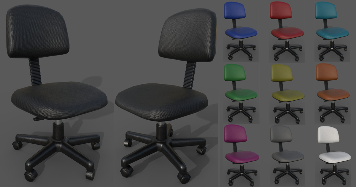 Realistic Lowpoly Office Chairs | 3D Environments | Unity Asset Store