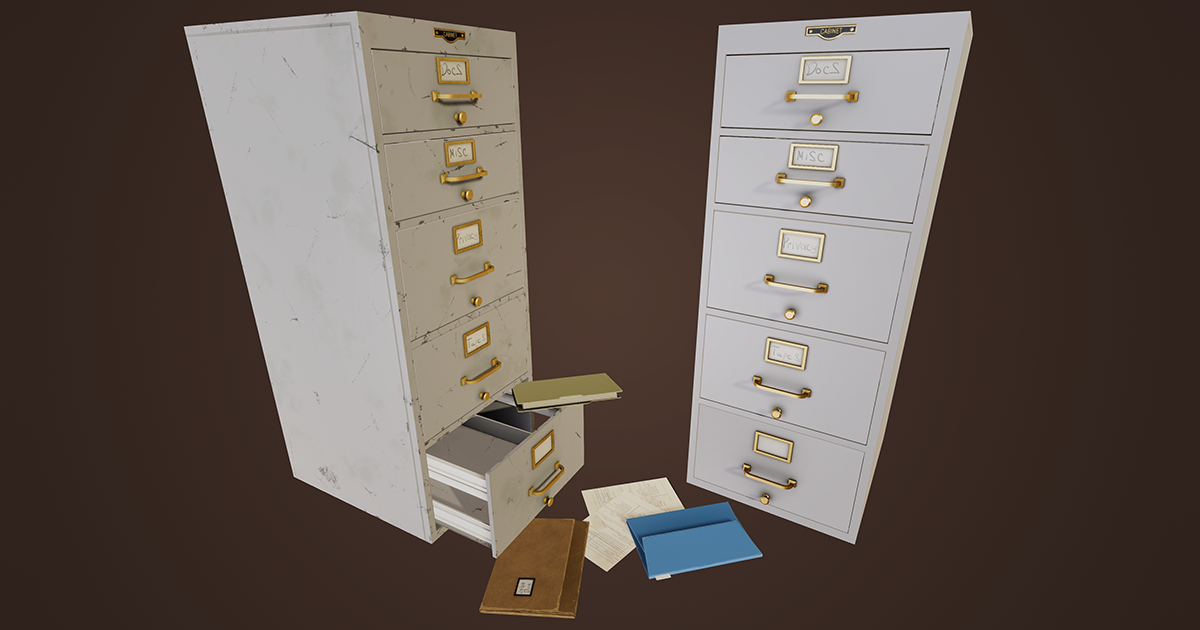 Vintage Filing Cabinet | 3D Furniture | Unity Asset Store
