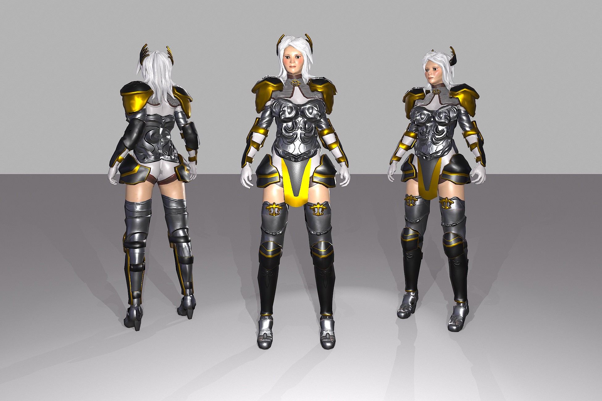Warrior woman with armor and white hair | Characters | Unity Asset Store