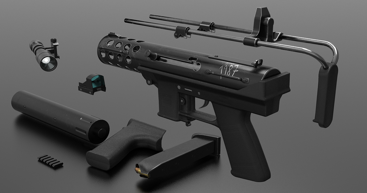 Tec9 Semiauto Pistol (Fps - Tps) | 3D Weapons | Unity Asset Store