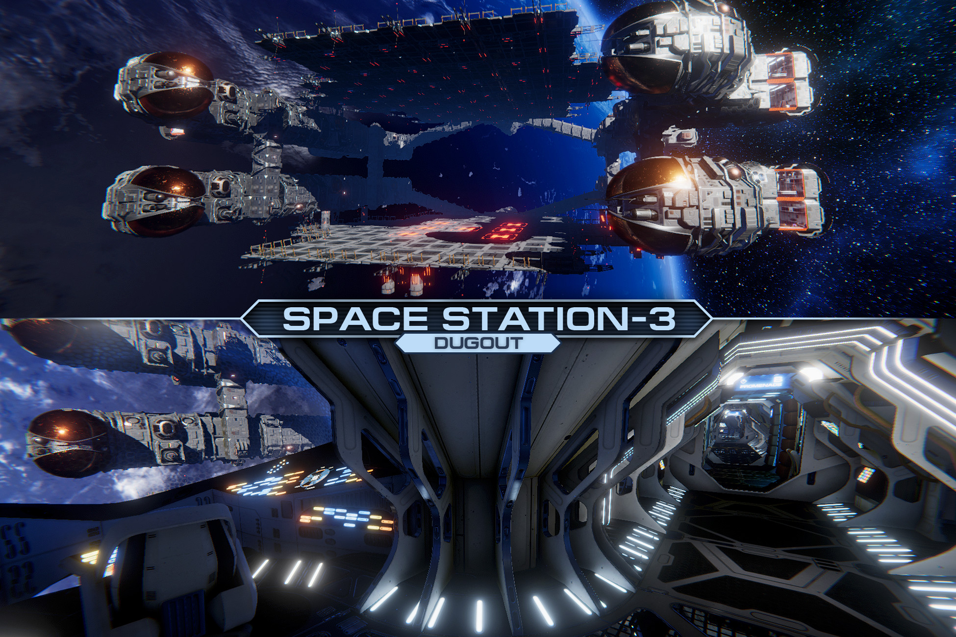 Sci-Fi Heavy Station Set SPACE STATION-3 | 3D Sci-Fi | Unity Asset Store