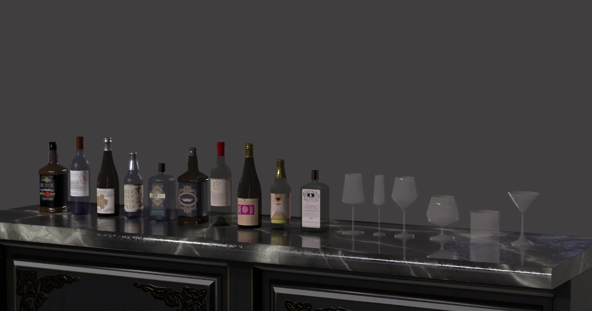 Bottles and Glasses | 3D Props | Unity Asset Store
