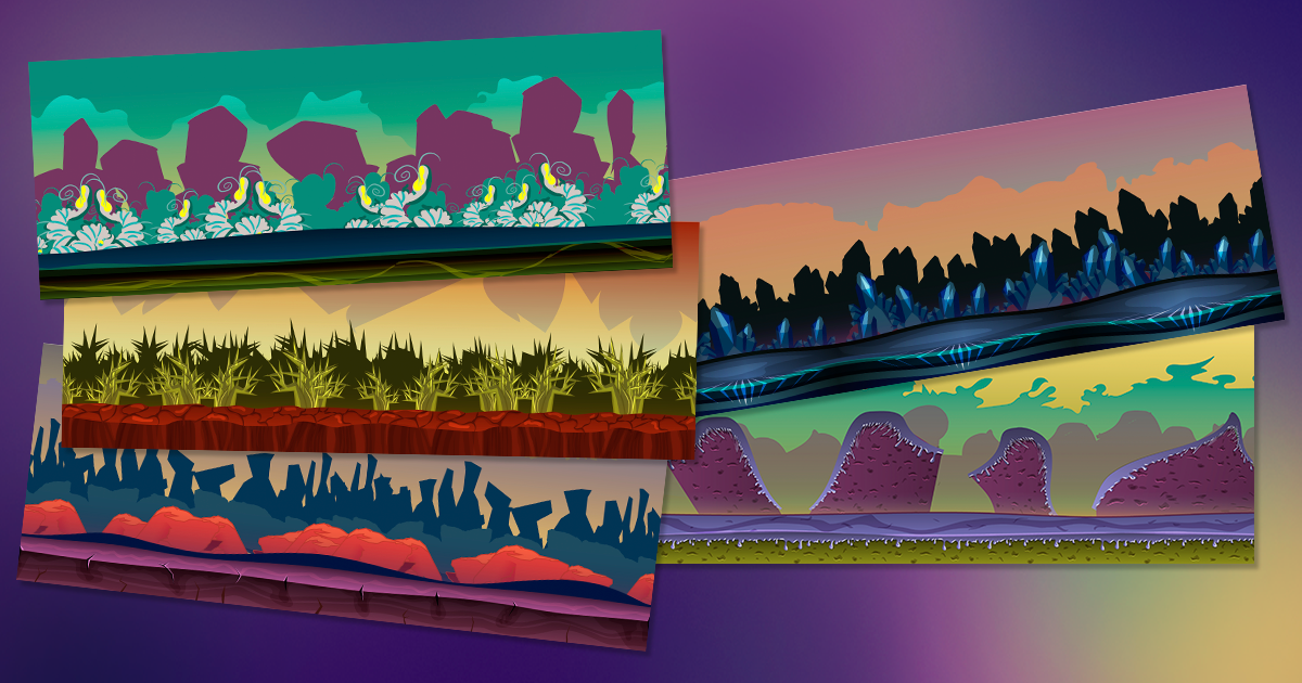 Alien planet platformer backgrounds (Volume 1) | 2D Environments ...