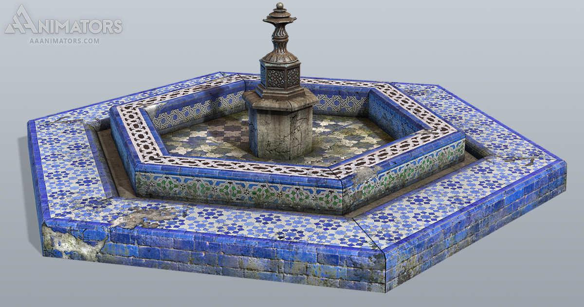 Low Poly Fountain 01 | 3D Exterior | Unity Asset Store
