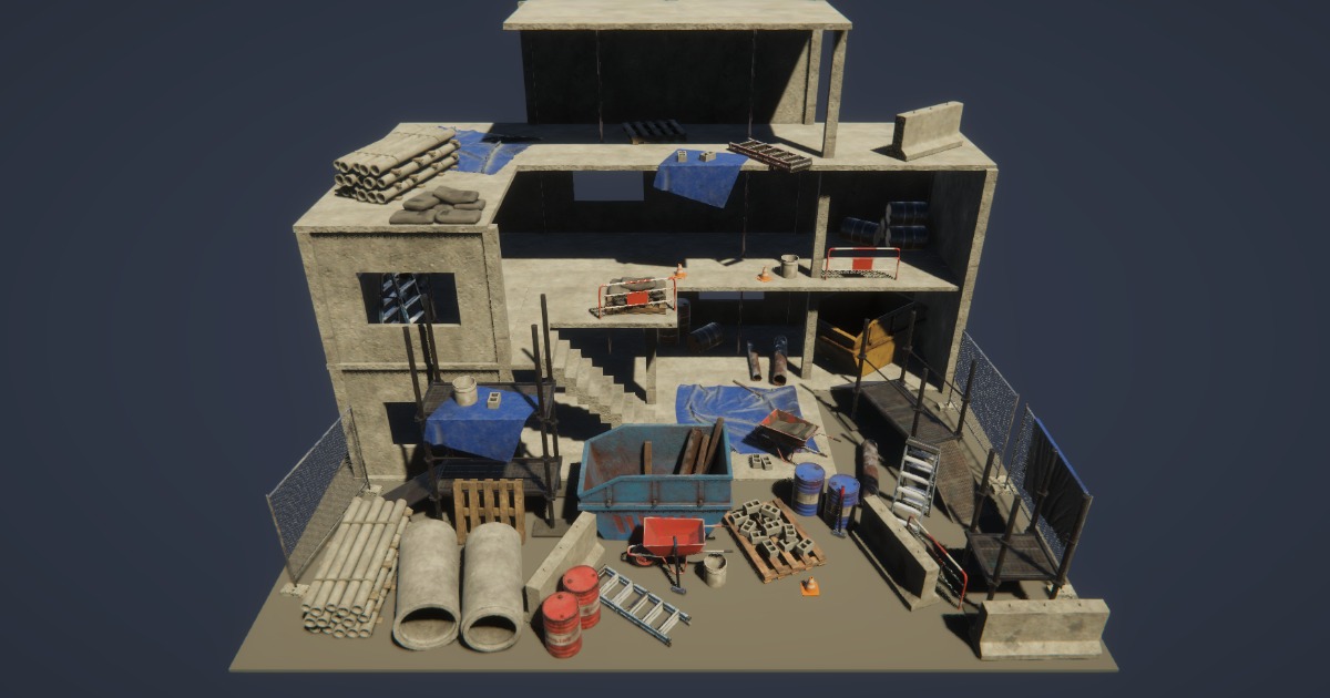 Construction Site PBR | 3D Industrial | Unity Asset Store