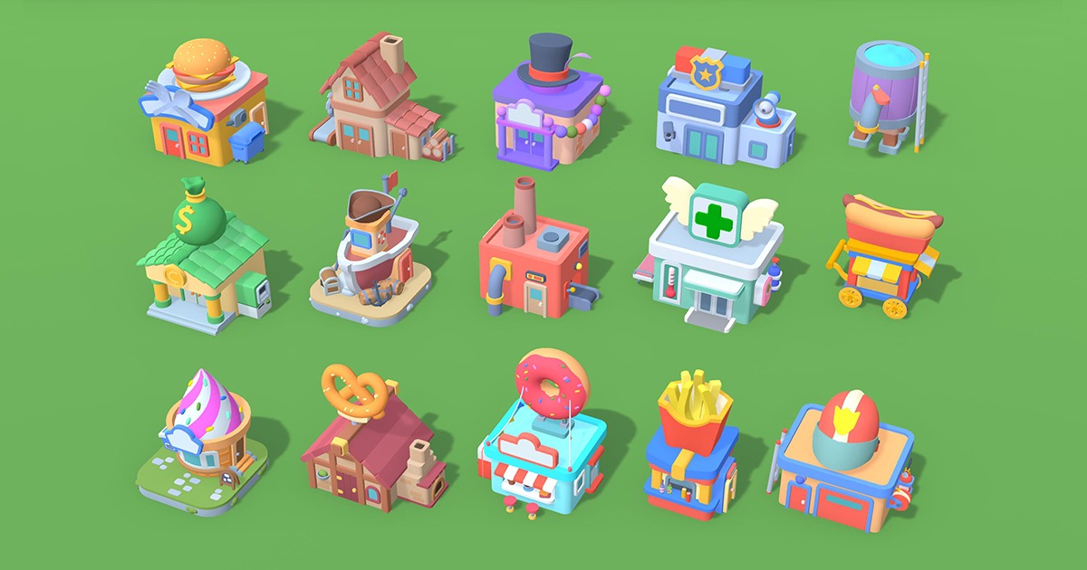 Hyper Casual City Buildings | 3D Environments | Unity Asset Store