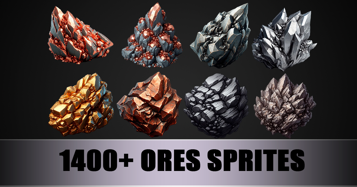 Hi-Def Ores 1400+ Sprites | 2D Icons | Unity Asset Store