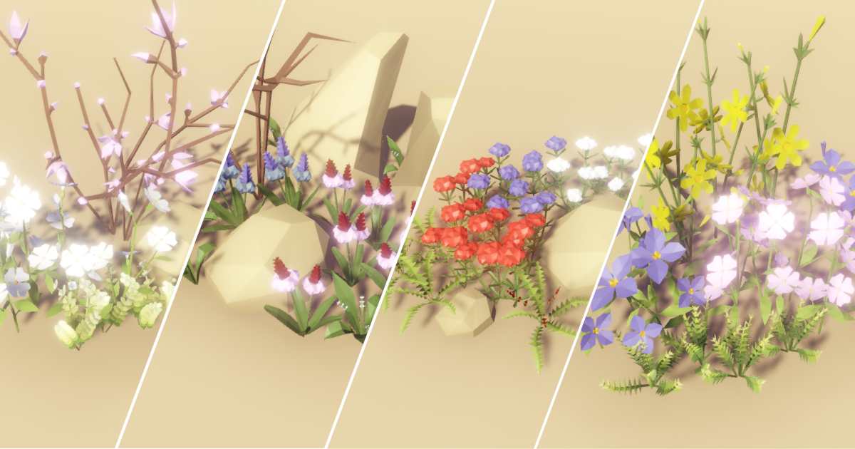 Low Poly Trees Pack - Flowers3 | 3D Flowers | Unity Asset Store