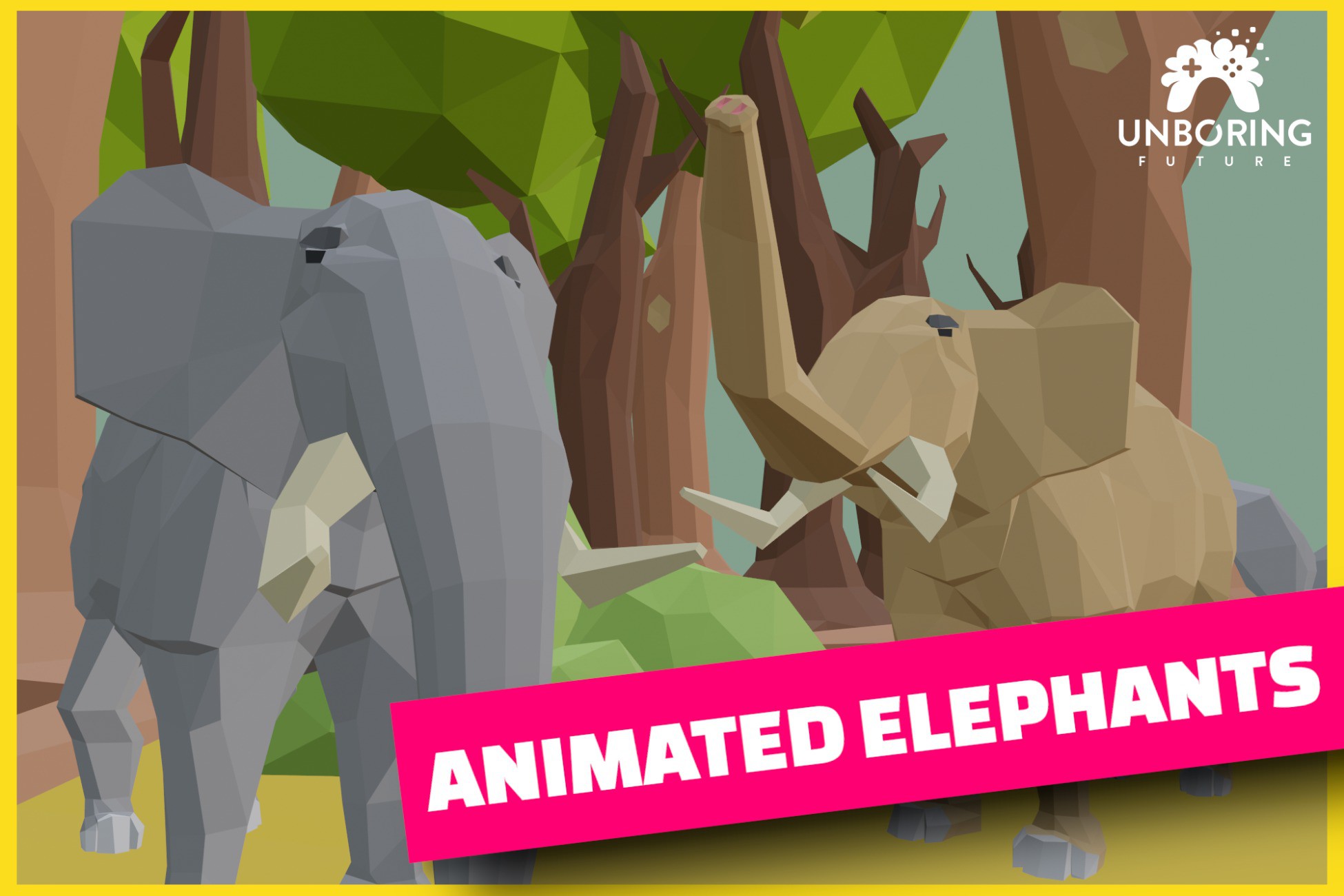 3D LOW POLY Elephants - ANIMATED | 캐릭터 | Unity Asset Store