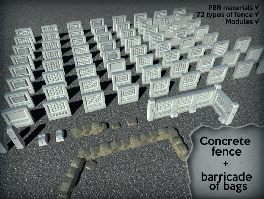 Concrete Fences | 3D Industrial | Unity Asset Store