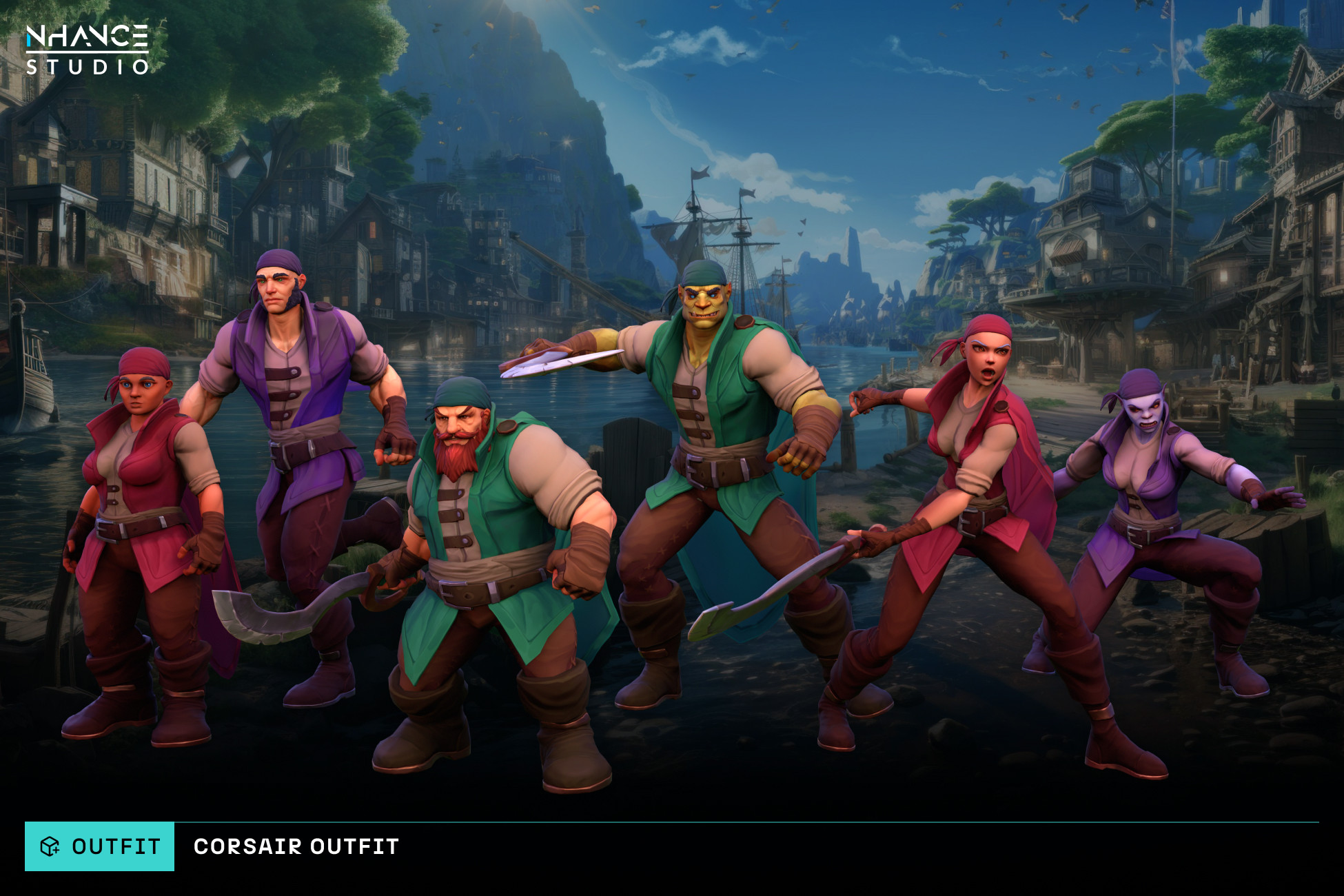 Stylized Pirate Corsair Outfit | 3D Characters | Unity Asset Store