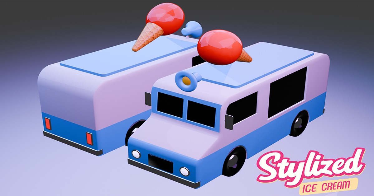 Stylized Ice Cream Truck | 3D Vehicles | Unity Asset Store