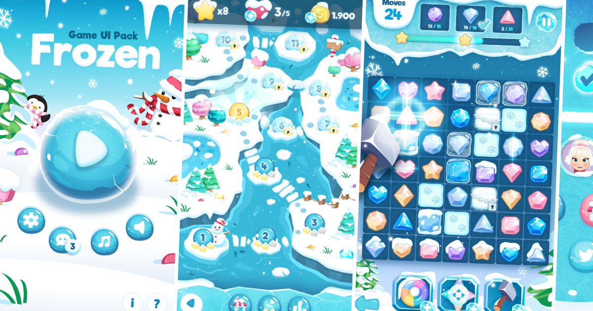 Frozen GUI Pack | 2D GUI | Unity Asset Store