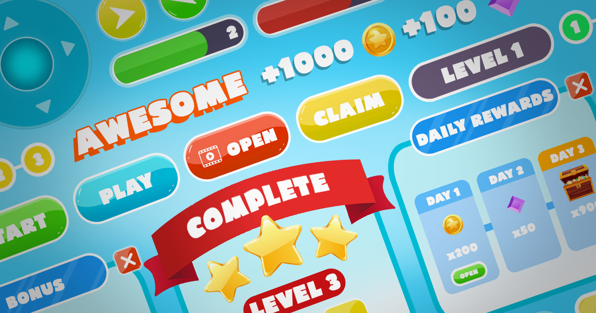 Universal Hyper-casual UI for Mobile Games | 3D GUI | Unity Asset Store