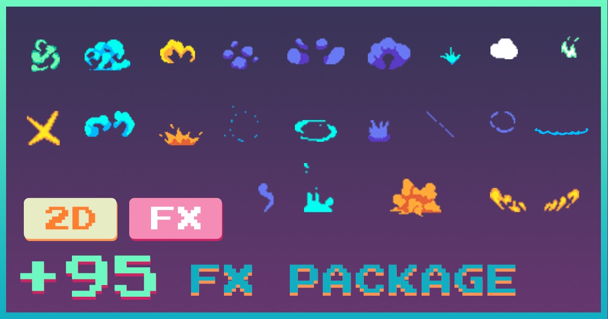 +95 Pixel 2D FX Package | 2D Textures & Materials | Unity Asset Store