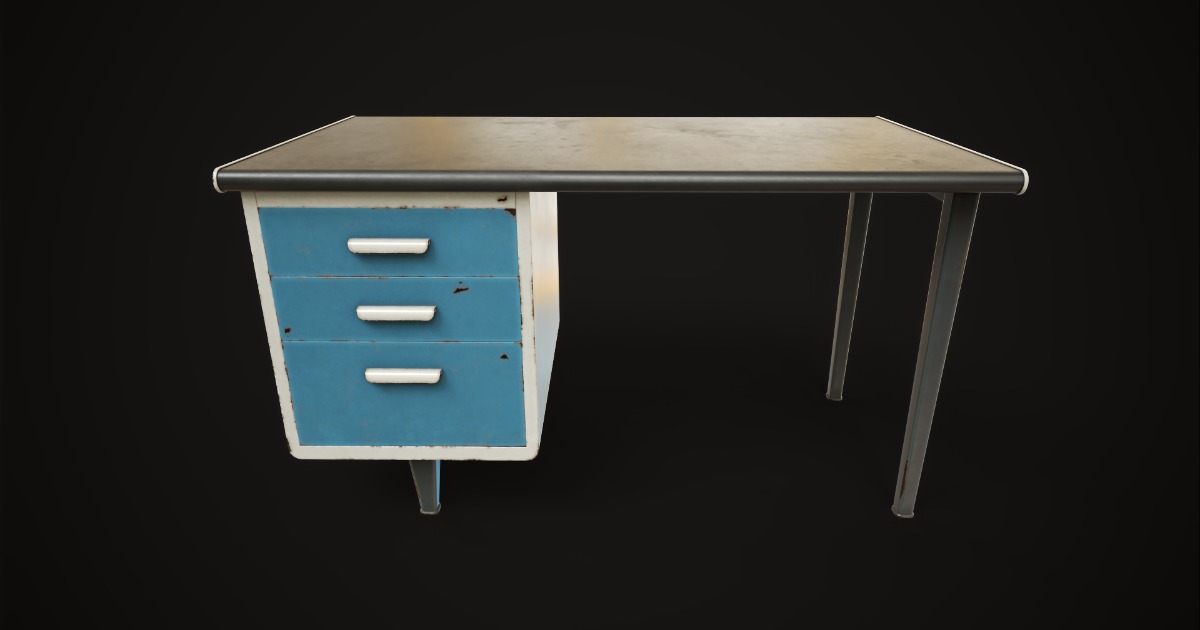 Retro metal desk | 3D Furniture | Unity Asset Store