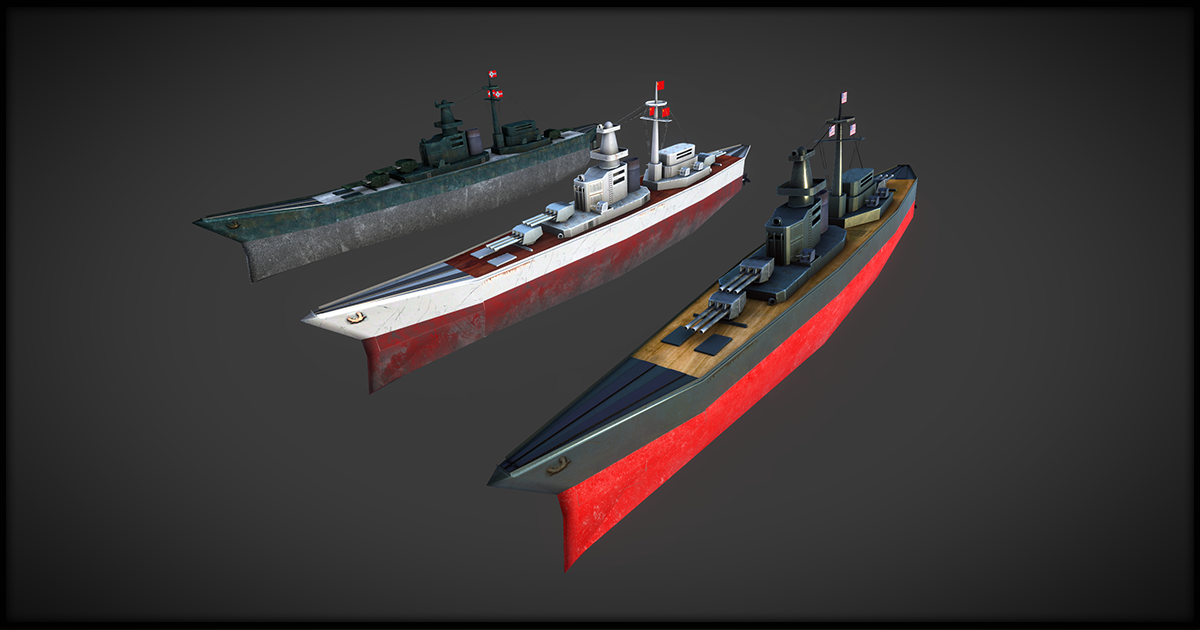 WWII Battleship Pack | 3D Characters | Unity Asset Store