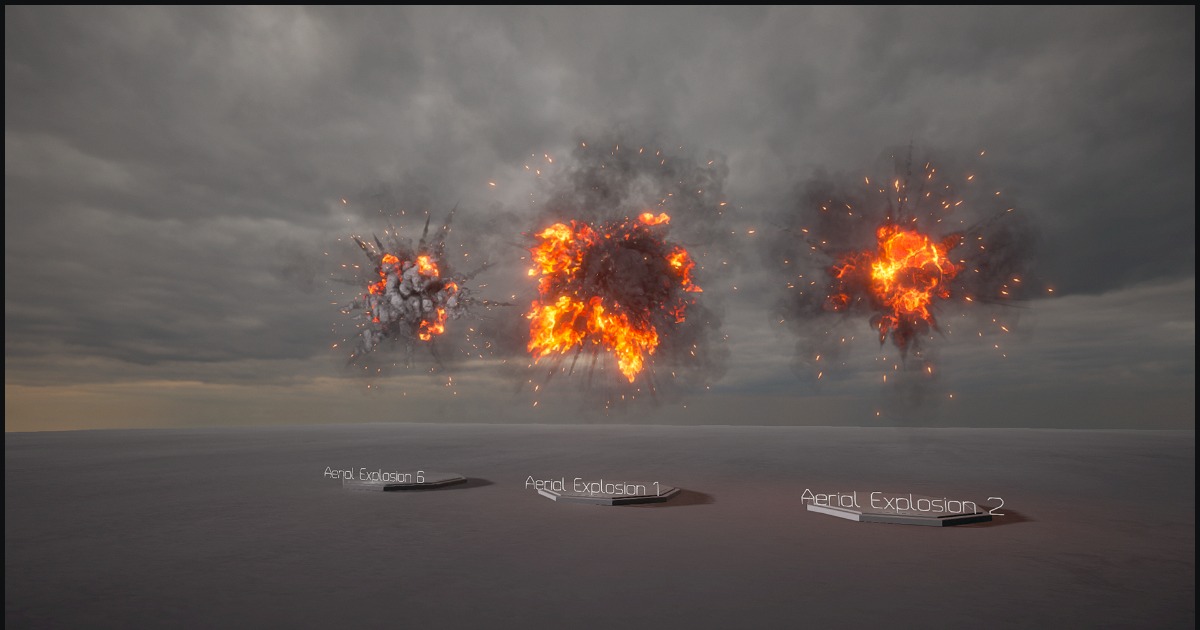 Realistic 6D Lighting Aerial Explosions Pack | 炎＆爆裂 | Unity Asset Store