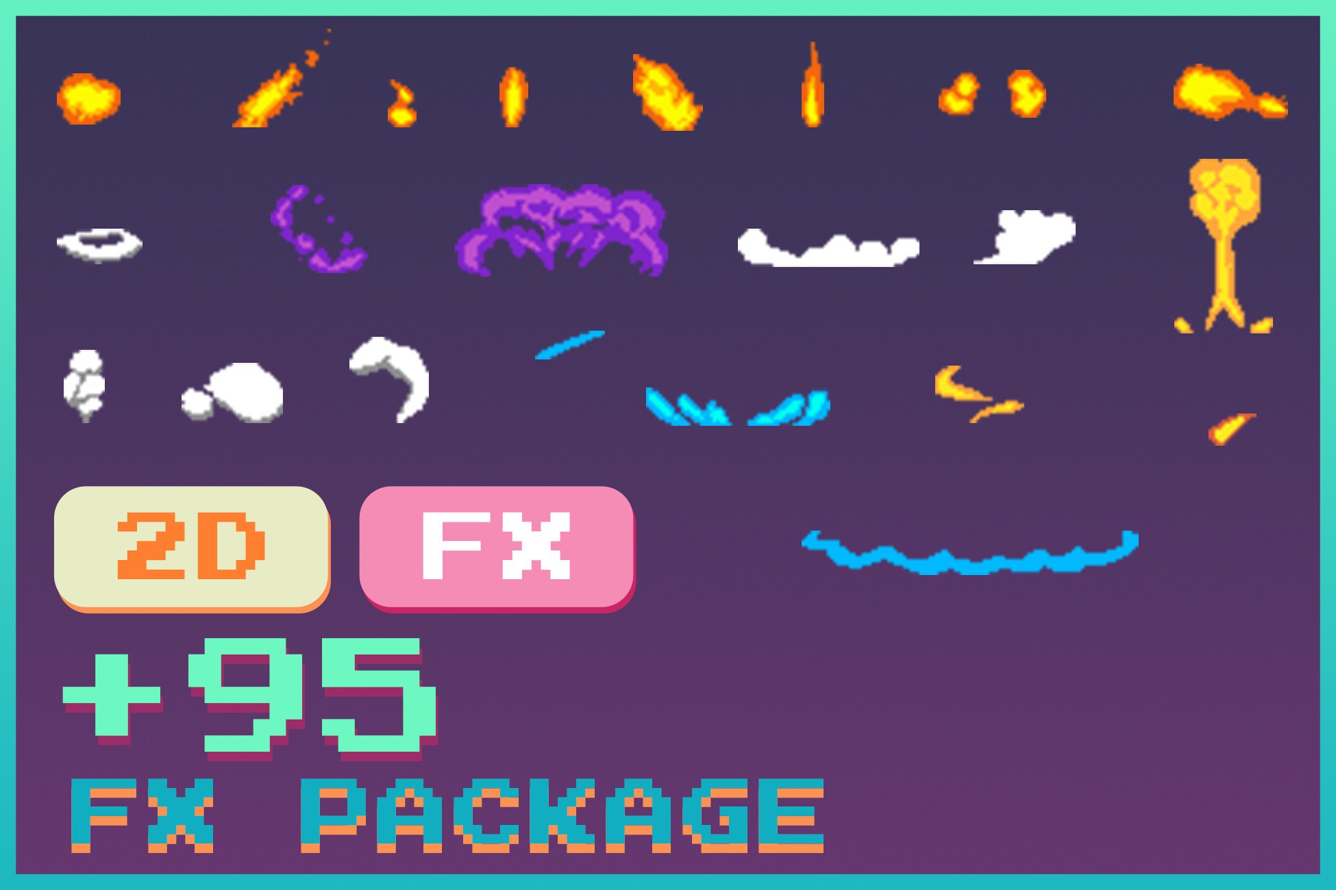 +95 Pixel 2D FX Package | 2D Textures & Materials | Unity Asset Store