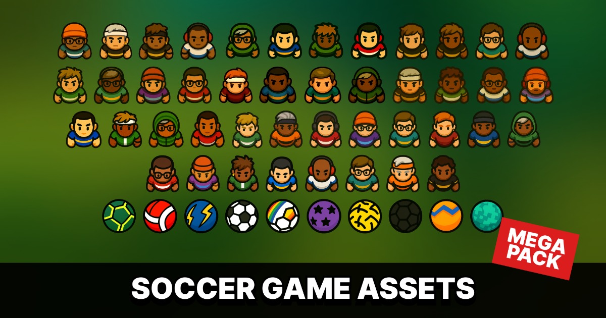 Sporty Football Characters and Balls Icon Pack – Cartoon Style for ...
